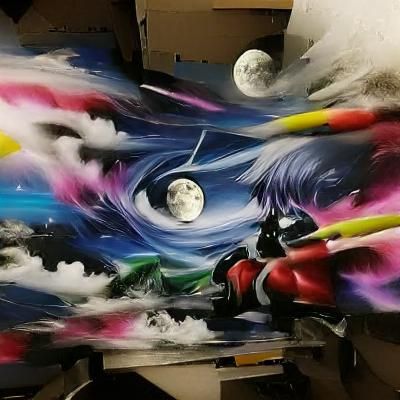 Anime to moon abstract airbrush artwork - AI Generated Artwork ...