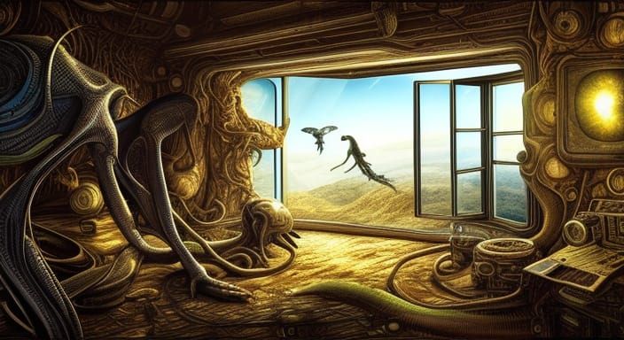 Alien Window - AI Generated Artwork - NightCafe Creator