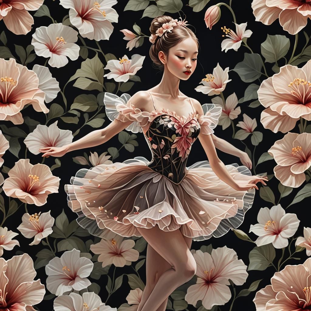 Ballerina Hibiscus - AI Generated Artwork - NightCafe Creator