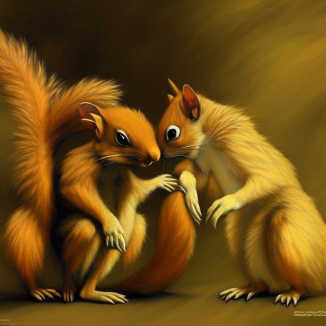Squirrels, - AI Generated Artwork - NightCafe Creator