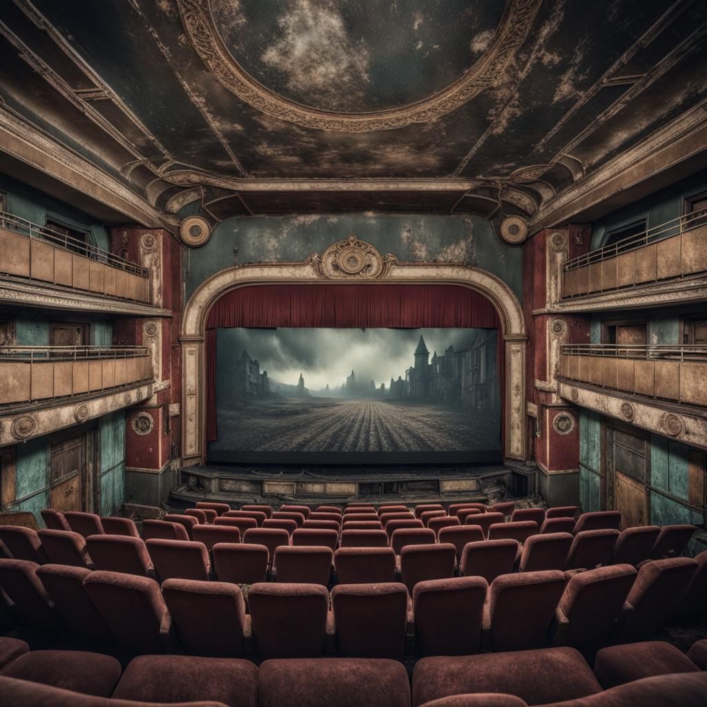 Urbex photography old cinema - AI Generated Artwork - NightCafe Creator