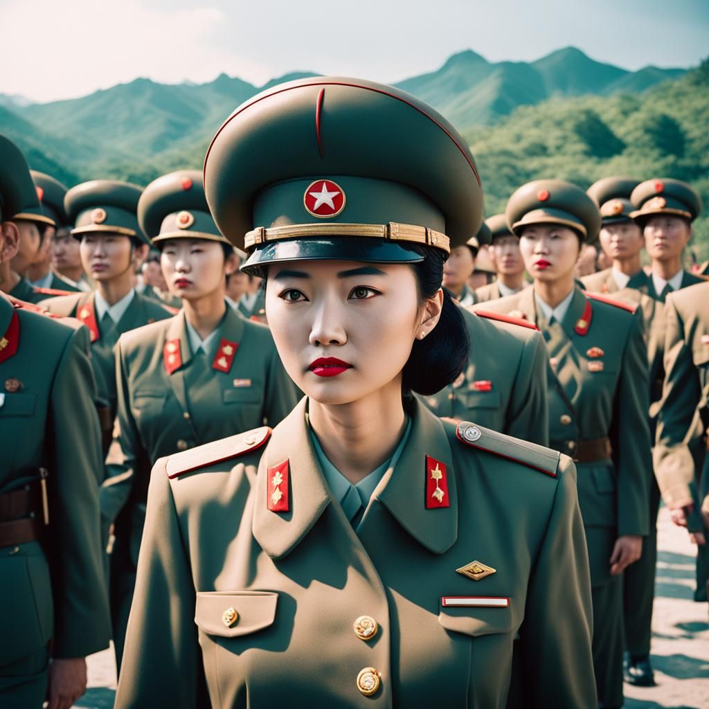 North Korean Dictator Girl In Uniform. @AloneMARLA - AI Generated ...