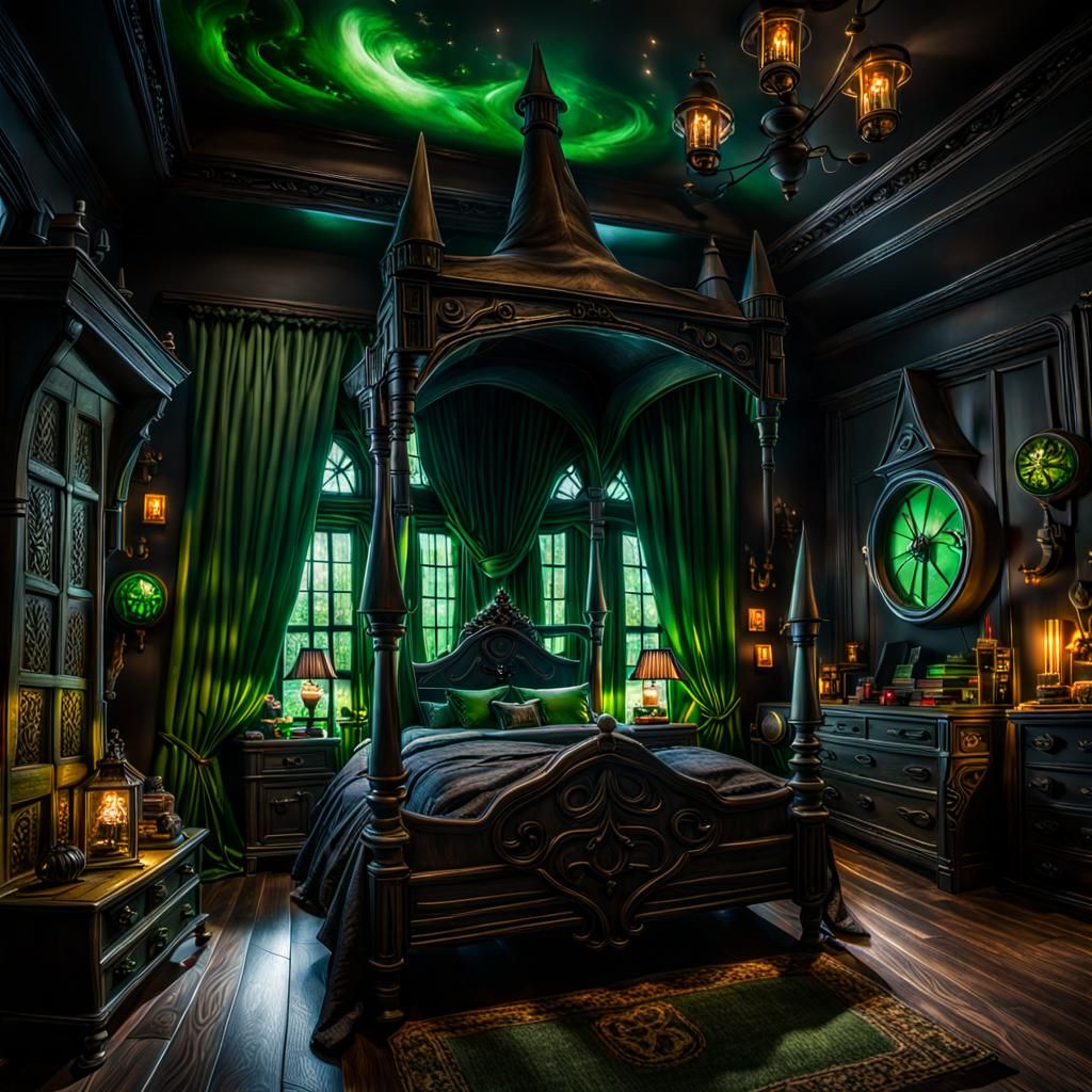 The large wicked witch of the west themed bedroom - AI Generated ...