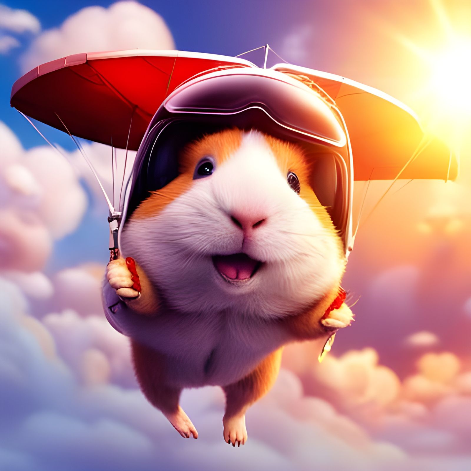 Happy Guinea Pig skydiving wheeeee wheeeee wheeeee - AI Generated ...