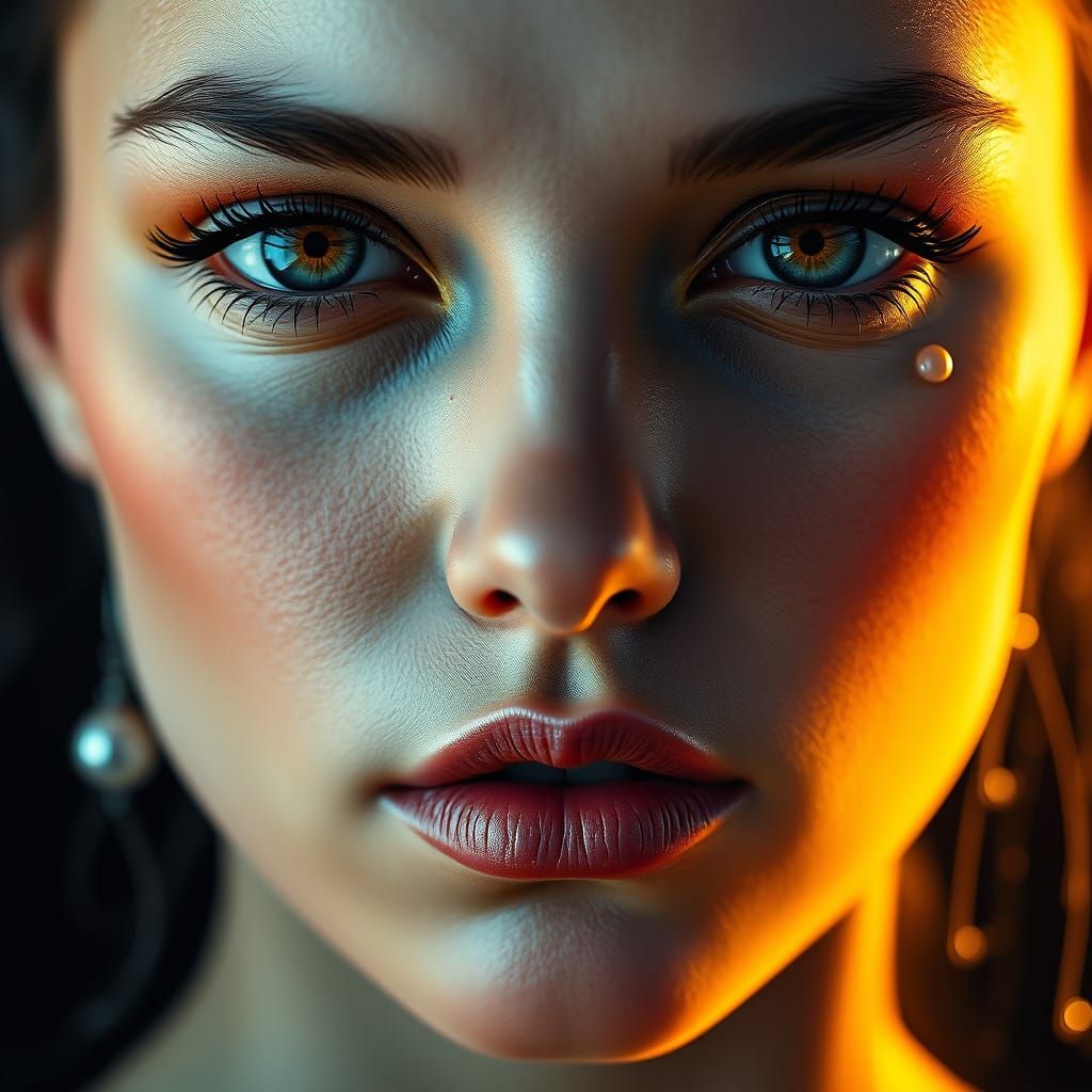 A woman face - Fantastical Woman Made of Intricate Squares ...