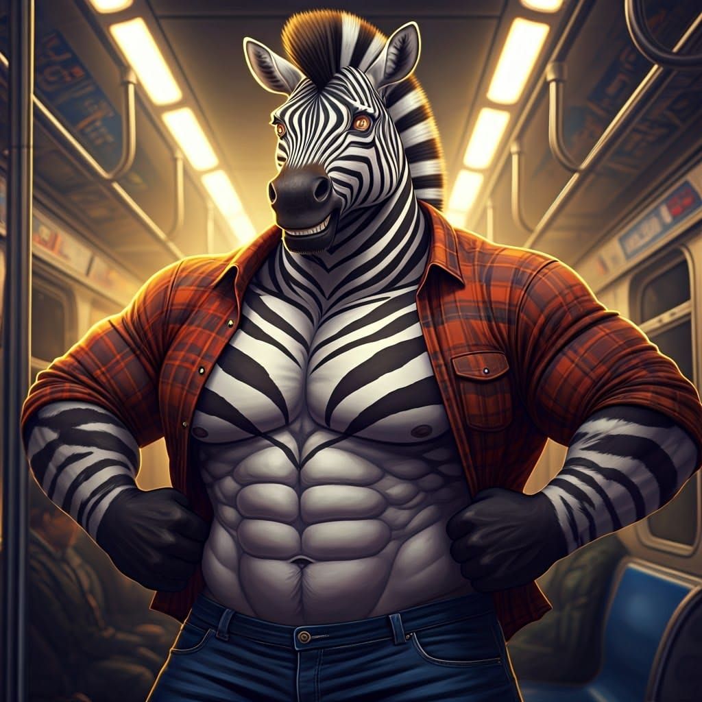 Optimistic Morning Commute - Hyper-Muscular Zebra Strains in...