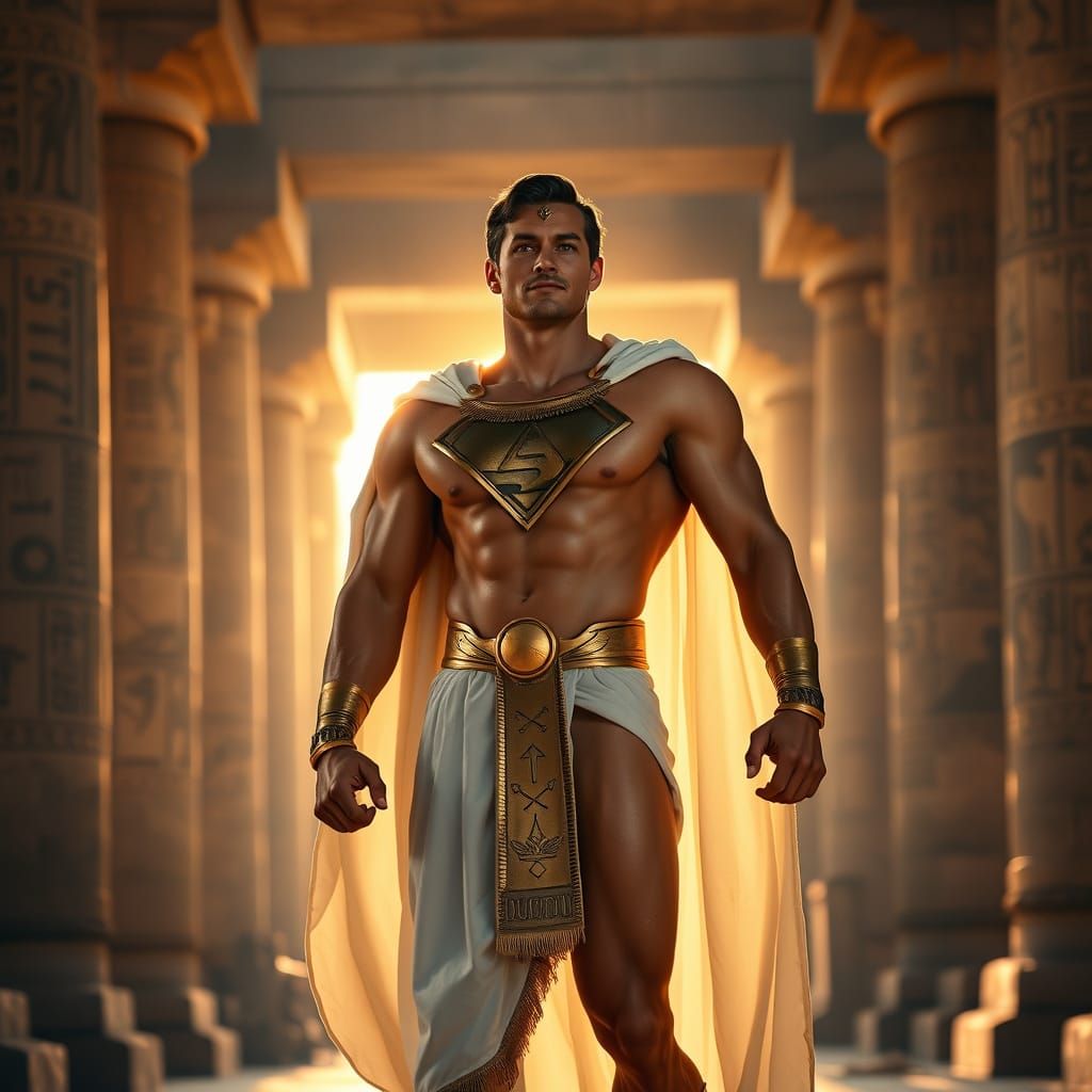 Egyptian God Superman in Action - Egyptian God of Heroes Soa...