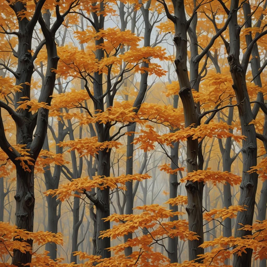 high detail, fall trees, fall leaves, surrealism, high detailed, 8k ...