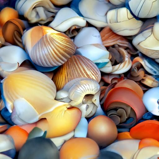 A pile of beautiful shells - AI Generated Artwork - NightCafe Creator