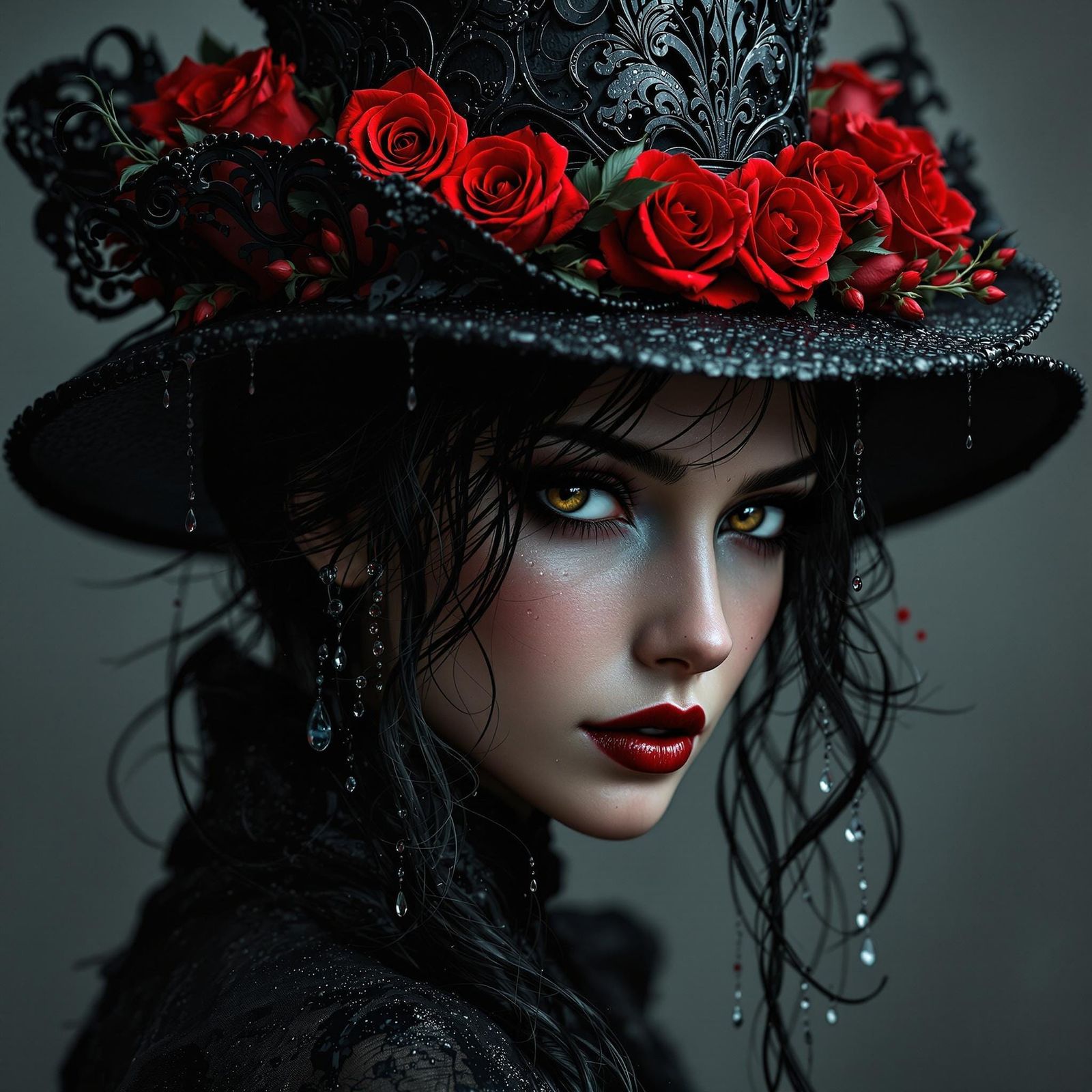 Ethereal Portrait of a Raven-Haired Siren - AI Art