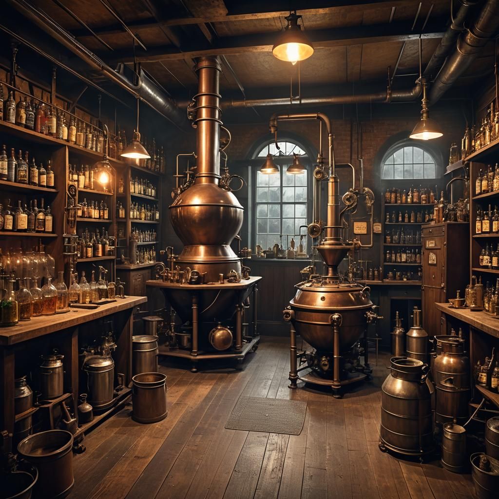 surreal laboratory, 1800s, 8k, HDR, UHD, masterpiece, dramatic lighting ...