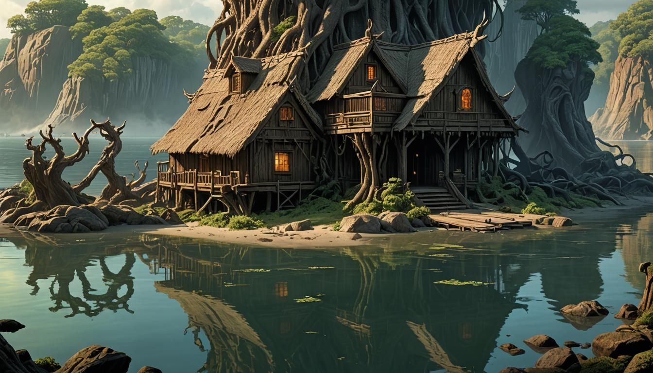 Cabin on Scarder Lake - AI Generated Artwork - NightCafe Creator