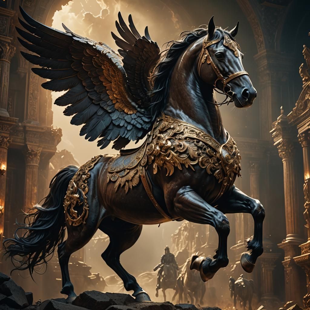 Black Pegasus - AI Generated Artwork - NightCafe Creator