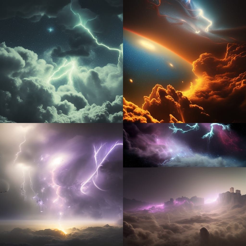 Lighting, cosmic Lighting, space Lighting, nebulae Lightning storm in ...