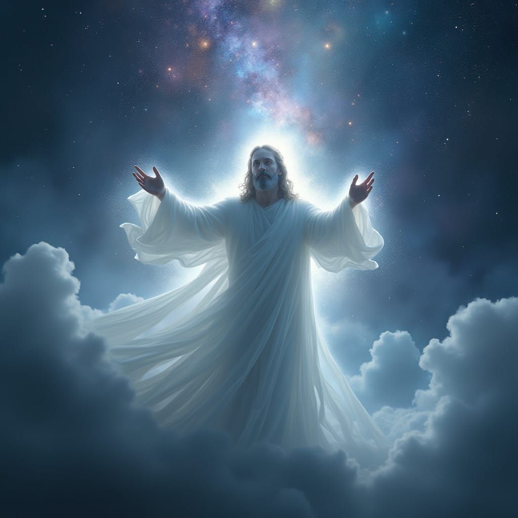 Spectral Jesus Christ in Ethereal Outer Space - AI Art