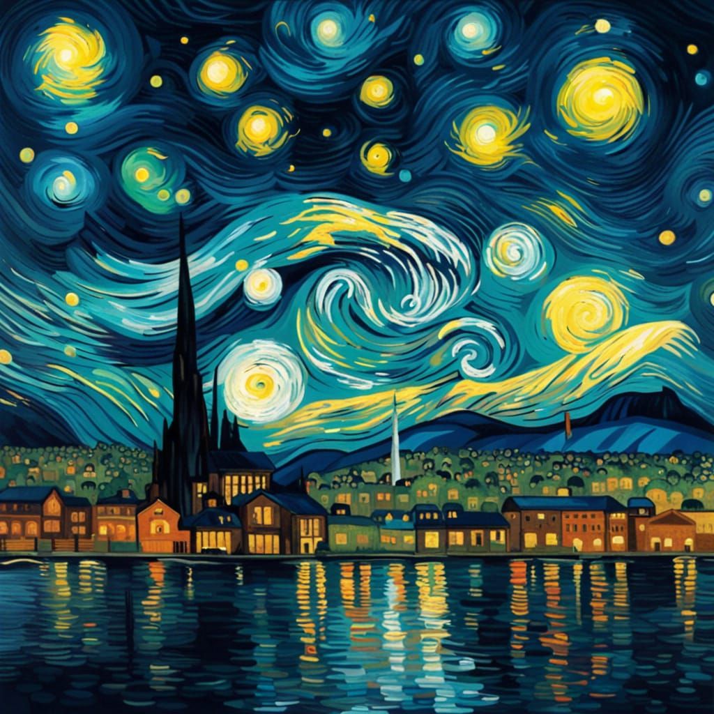 Vincent Van Goh's modern starry night - AI Generated Artwork ...