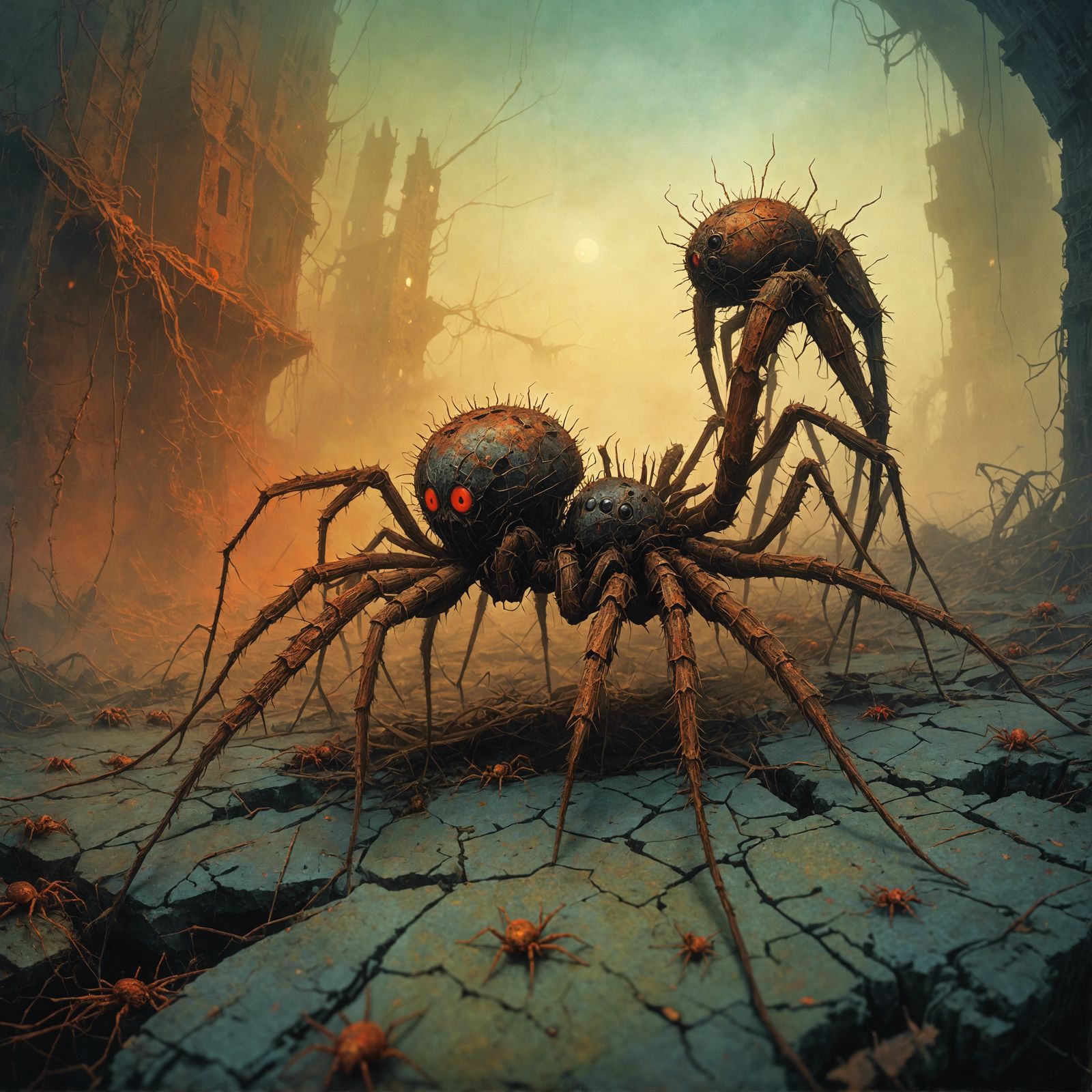 Bloody Rusty Spiders 8K By Zdzisław Beksiński - AI Generated Artwork ...