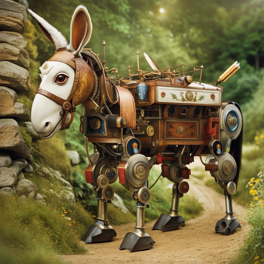 Mechanical donkey - AI Generated Artwork - NightCafe Creator
