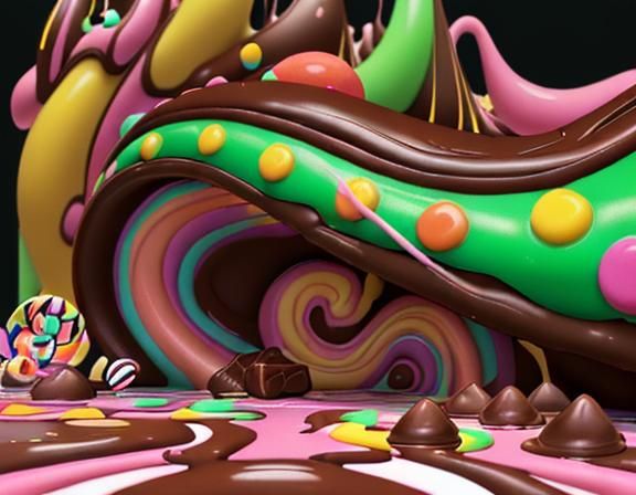 chocolate world in Candy art style! Whimsical playful colorful ...