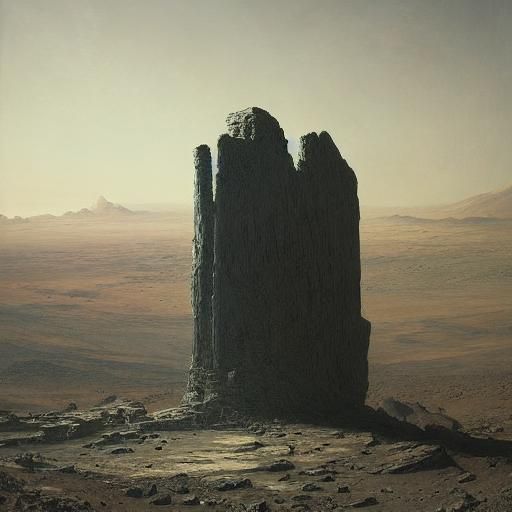 shiny metal monolith on mars that says "I hope the Humans learn not to ...