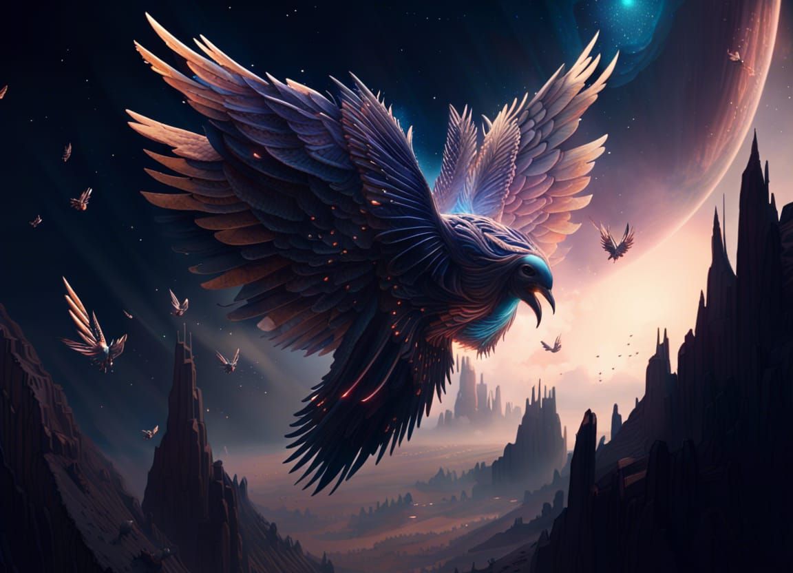 Cosmic Bird - AI Generated Artwork - NightCafe Creator
