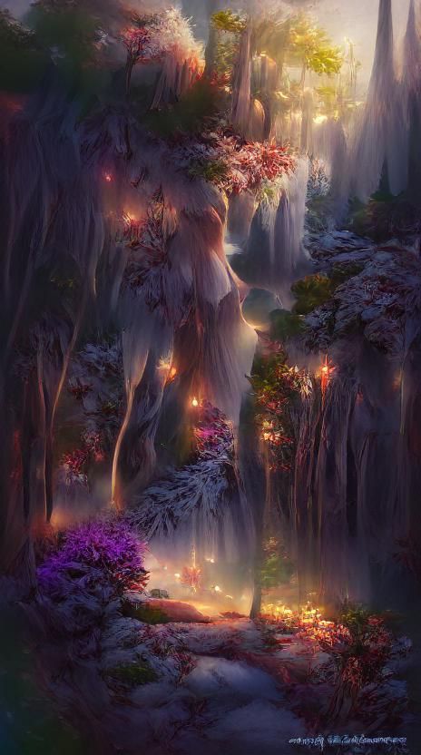 Winter fantasy, frost and icicles - AI Generated Artwork - NightCafe Creator
