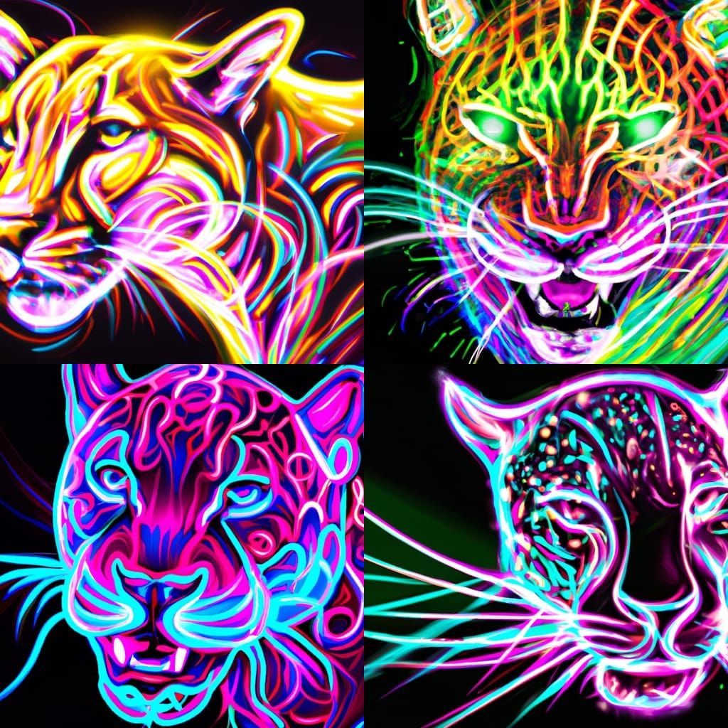 Neon Cats - AI Generated Artwork - NightCafe Creator