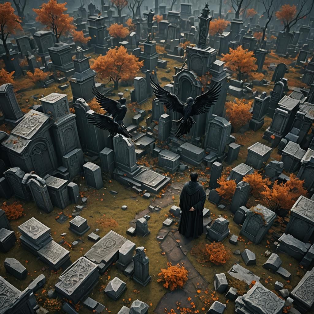 I was walking down among the graves I heard a cry, my shadow is gone ...