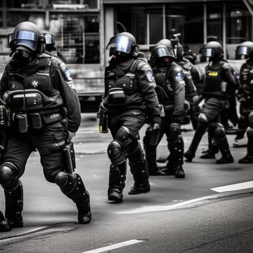 Crowd Control Riot Police - AI Generated Artwork - NightCafe Creator