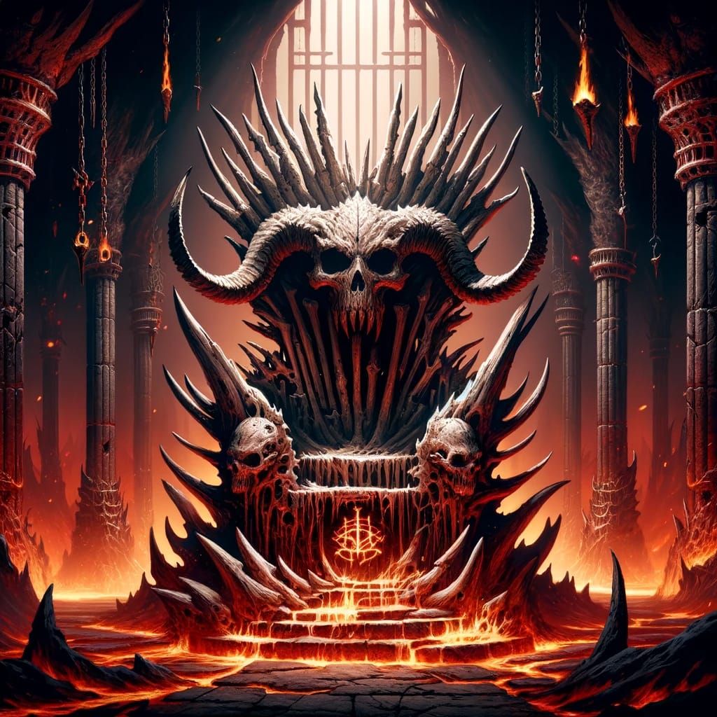 Demon Bone Throne - AI Generated Artwork - NightCafe Creator