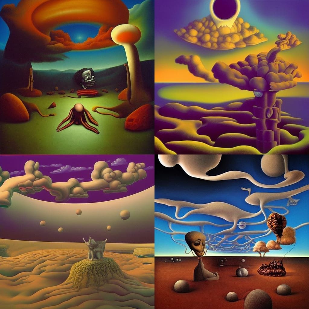 Surreal painting of a surreal scene, in the Surrealism style by the ...