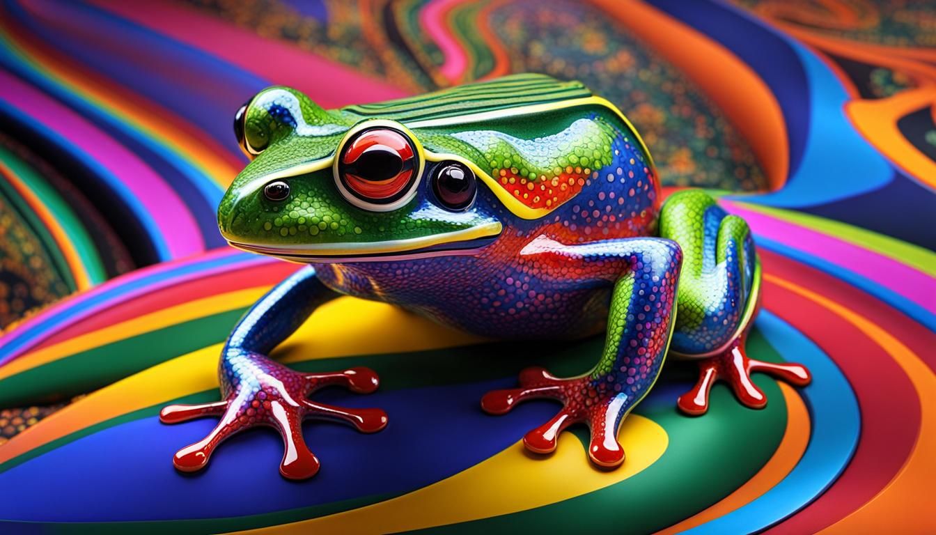 Psychedelic Frog 1 - AI Generated Artwork - NightCafe Creator