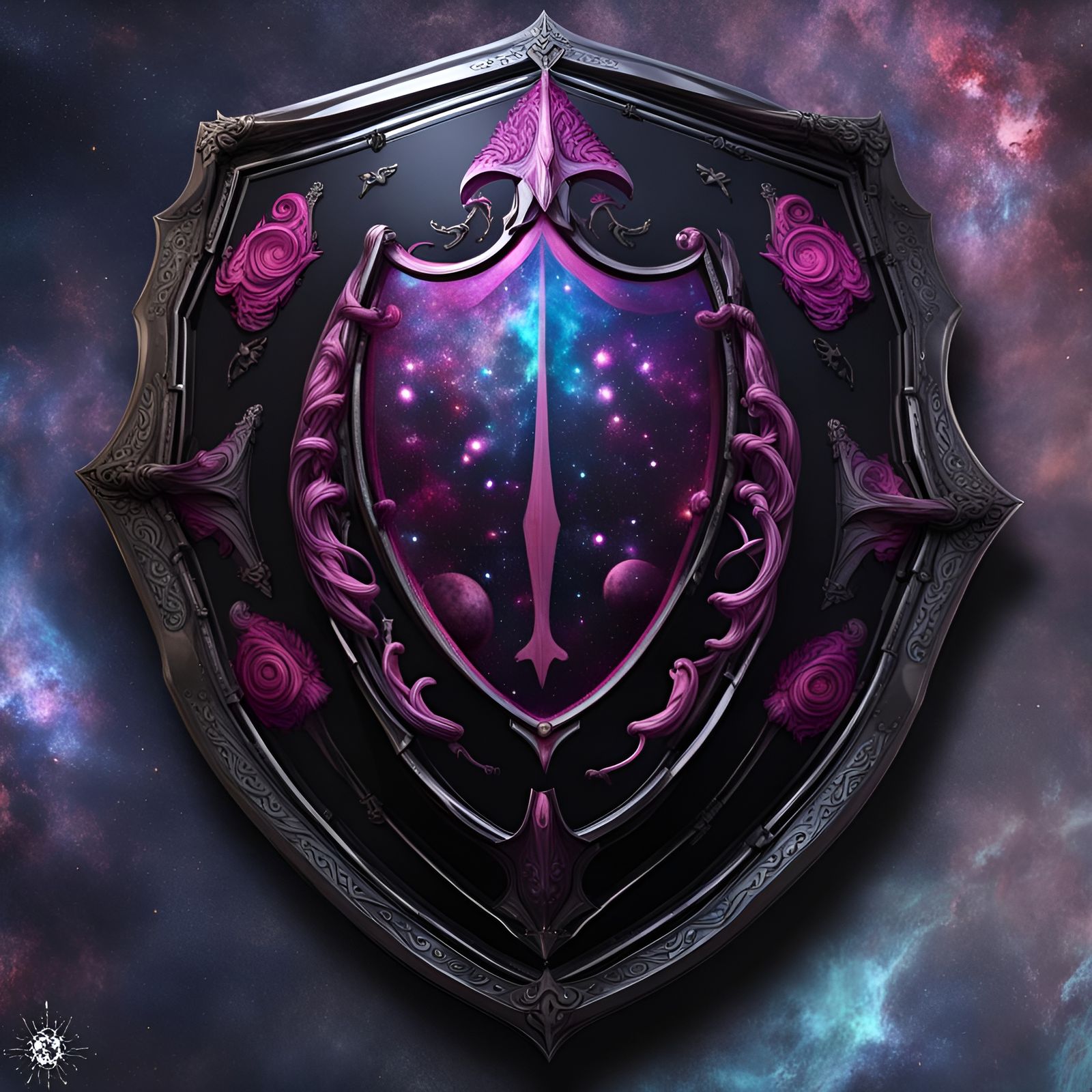 Cosmic Vibrant Gothic Shield 🛡️ - AI Generated Artwork - NightCafe Creator