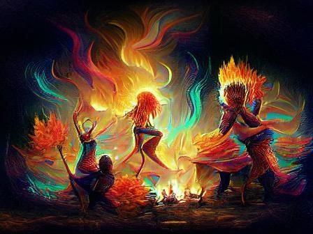 Fire Gods - AI Generated Artwork - NightCafe Creator