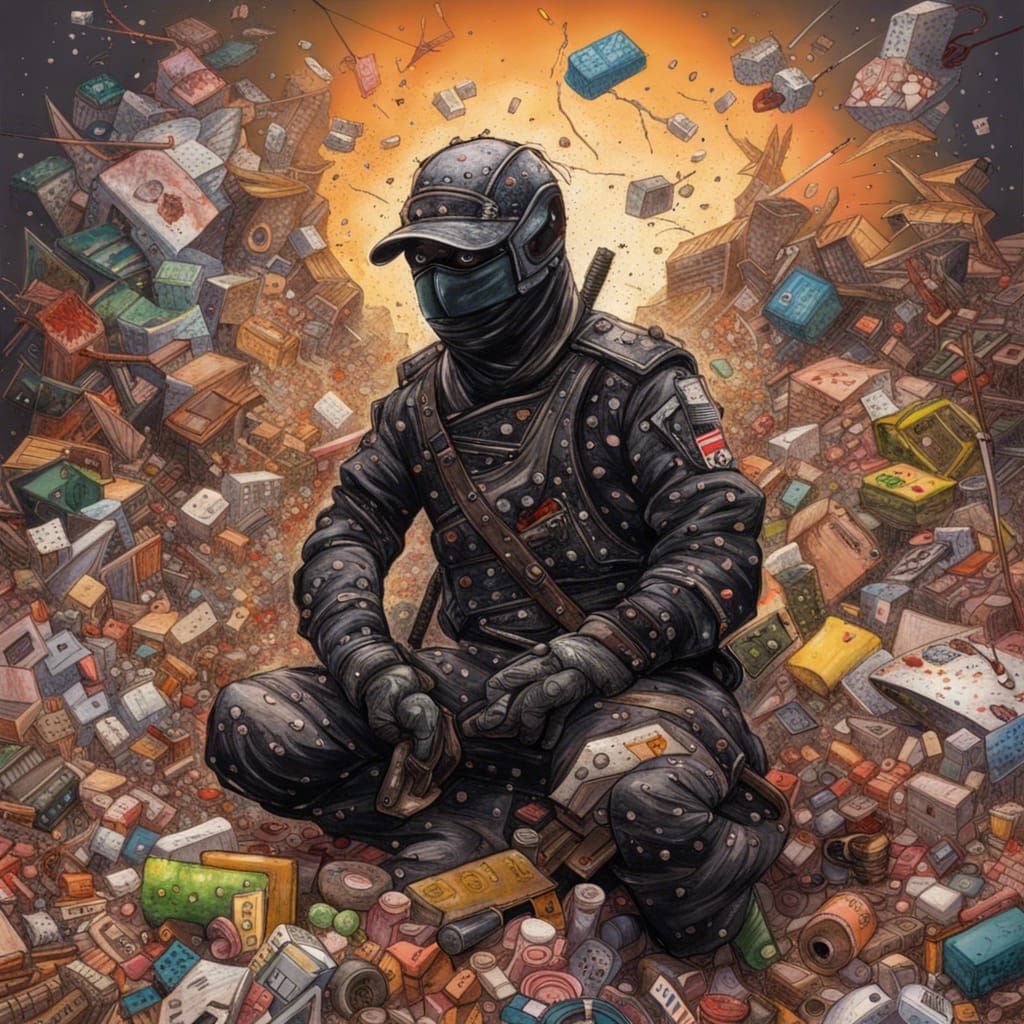 Garbage ninja invasion - AI Generated Artwork - NightCafe Creator