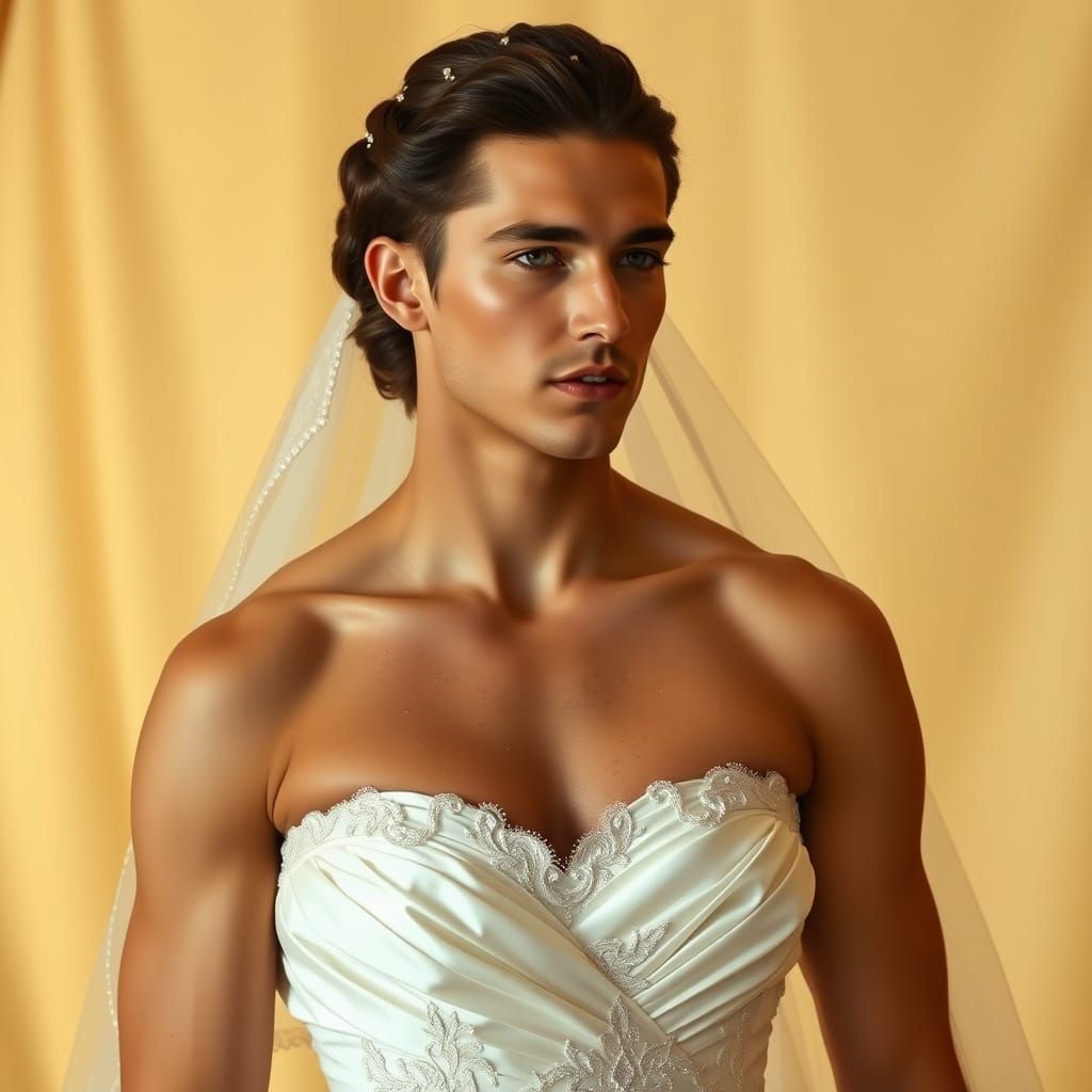A male bride - Elegant Pre-Raphaelite Bride in Golden Era At...
