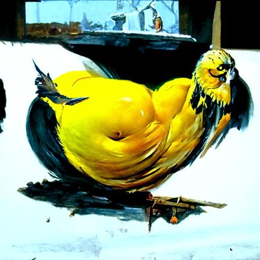 Big, Fat Yellow Bird with a bulging belly - AI Generated Artwork ...