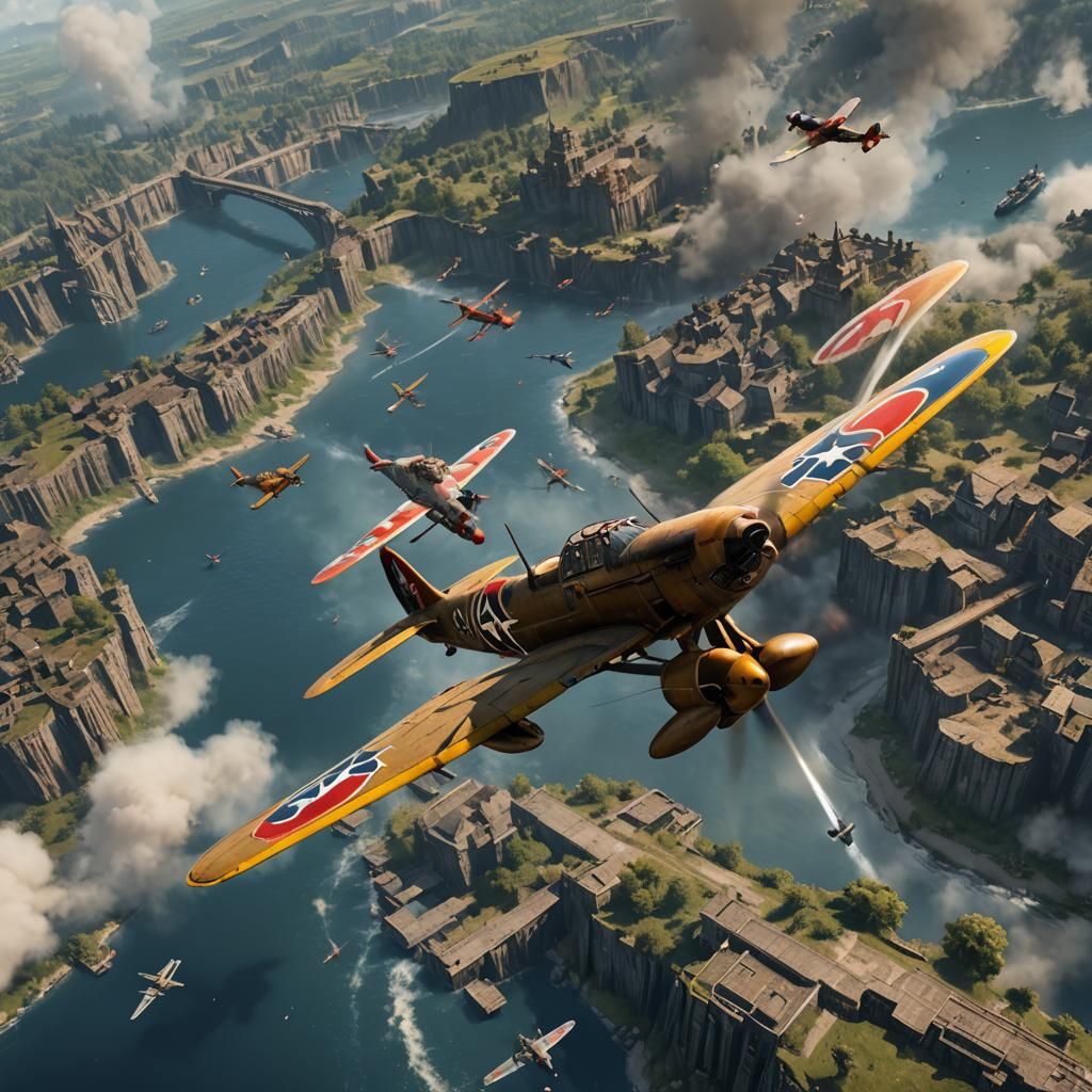 WW2 dogfight - AI Generated Artwork - NightCafe Creator