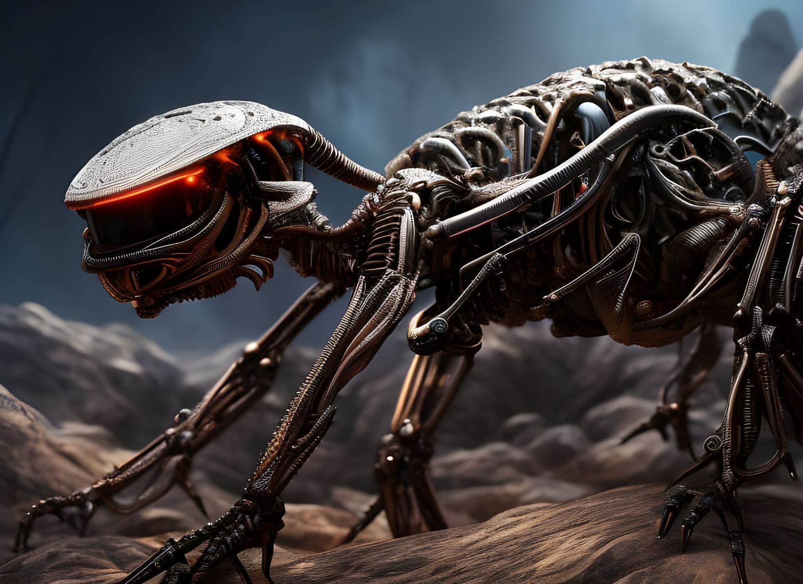 Biomechanical Alien - AI Generated Artwork - NightCafe Creator