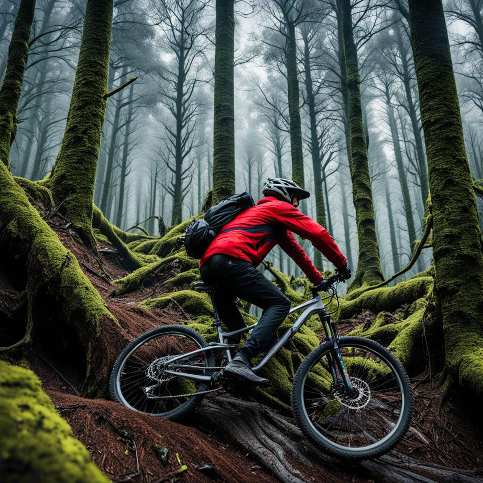 A captivating photo of a teenager boy expertly riding his mountain bike ...