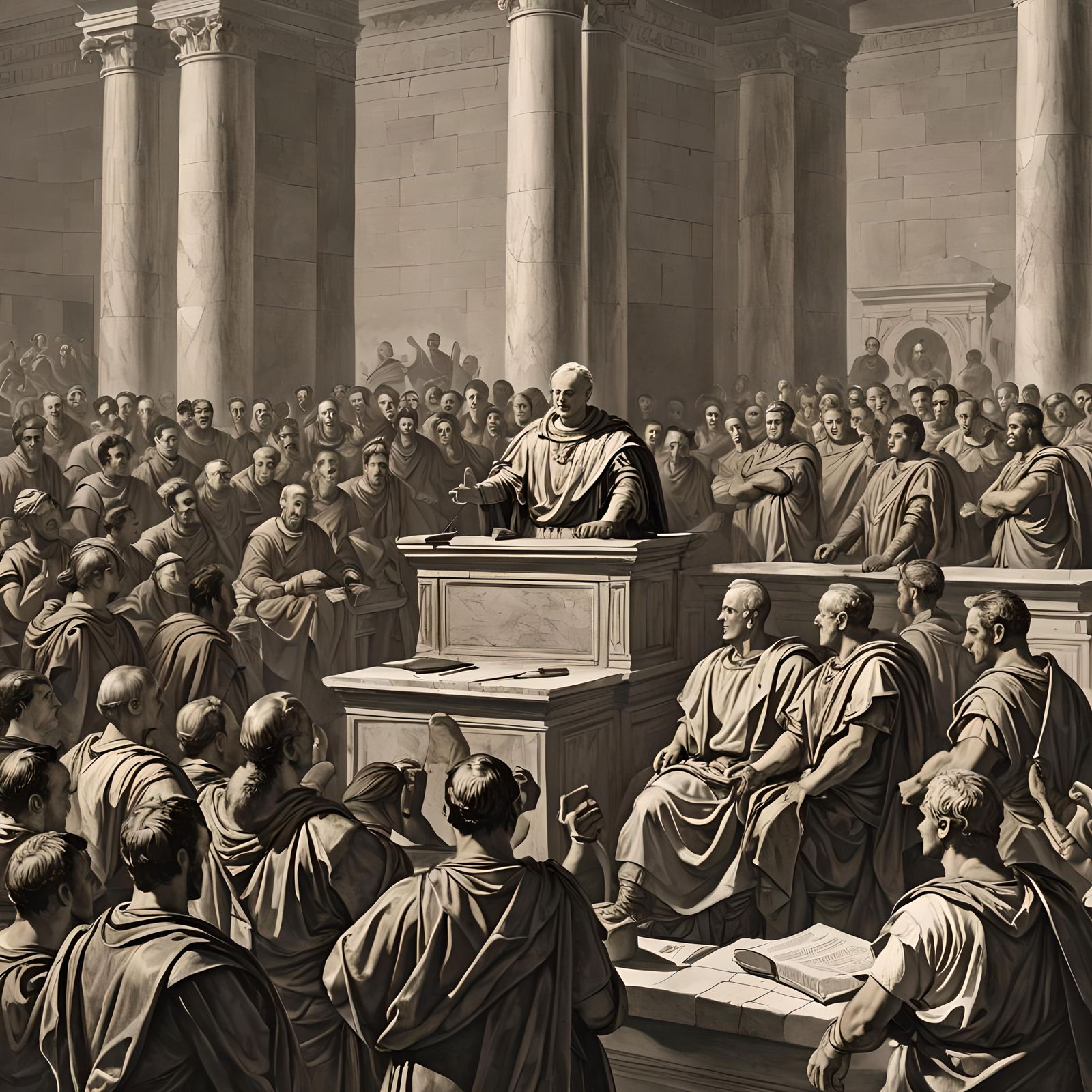 Cicero giving a speech to Roman Senate - AI Generated Artwork ...