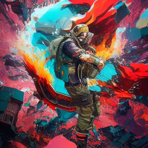 Portrait of a badass explosive radioactive "Beautiful-Oil-Boy ...