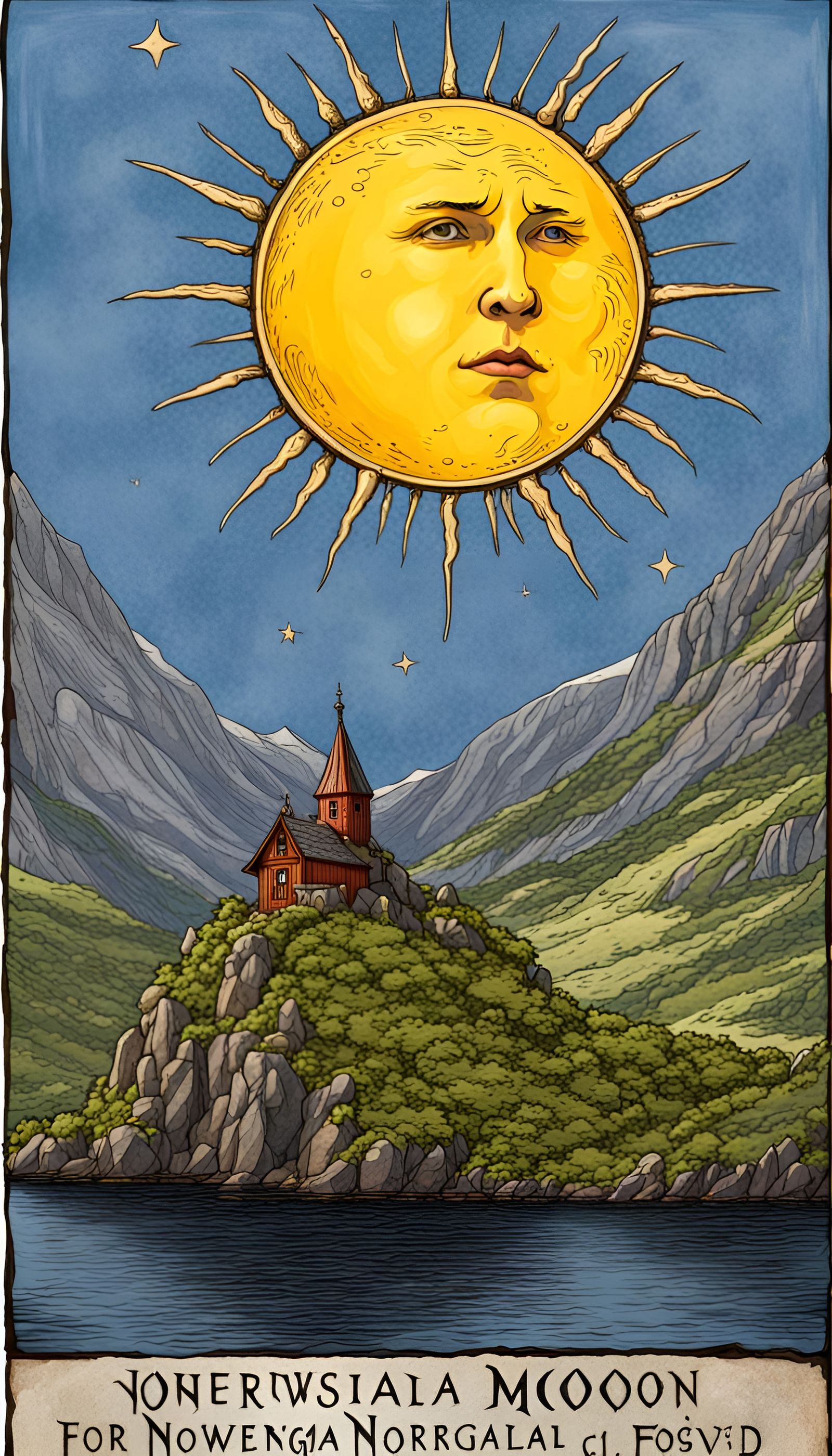 Medieval Moon above Norwegian fjord hyperdetailed - AI Generated ...