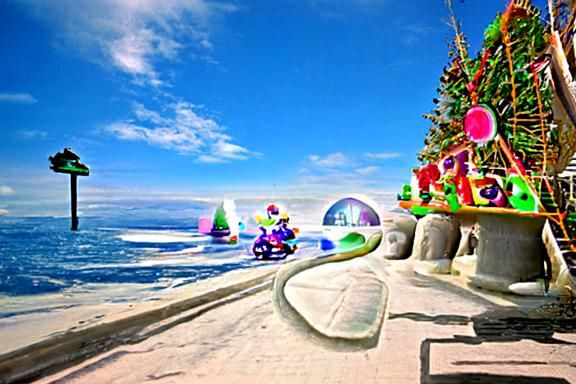 Lucid Dreamy mario kart map of nostalgic game world and 3d landscape ...