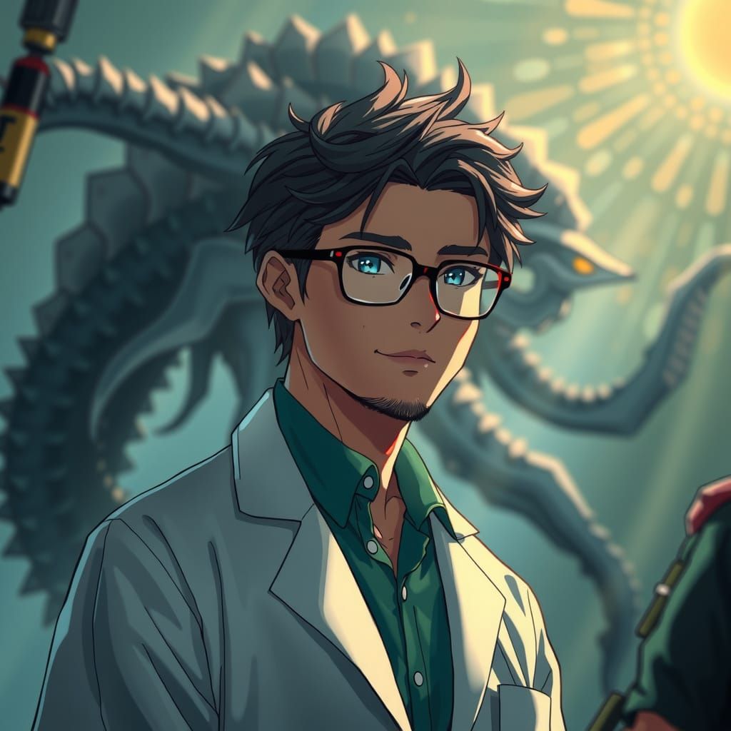 Ethereal Scientist in a Haunting Cosmic Realm - AI Art