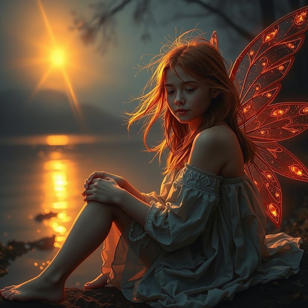 4K, masterpiece, best quality, highly detailed, realistic, A girl sits ...