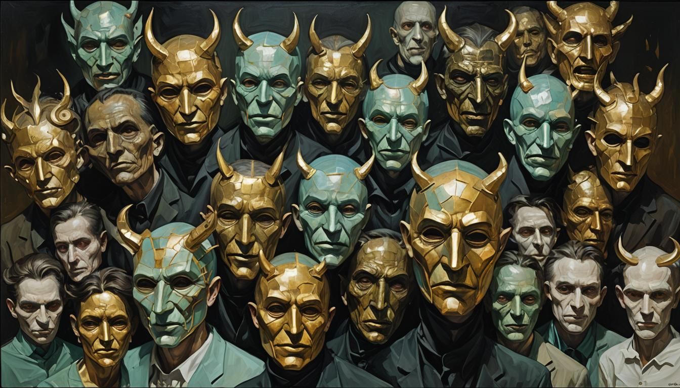 Pantomime of Masks - AI Generated Artwork - NightCafe Creator