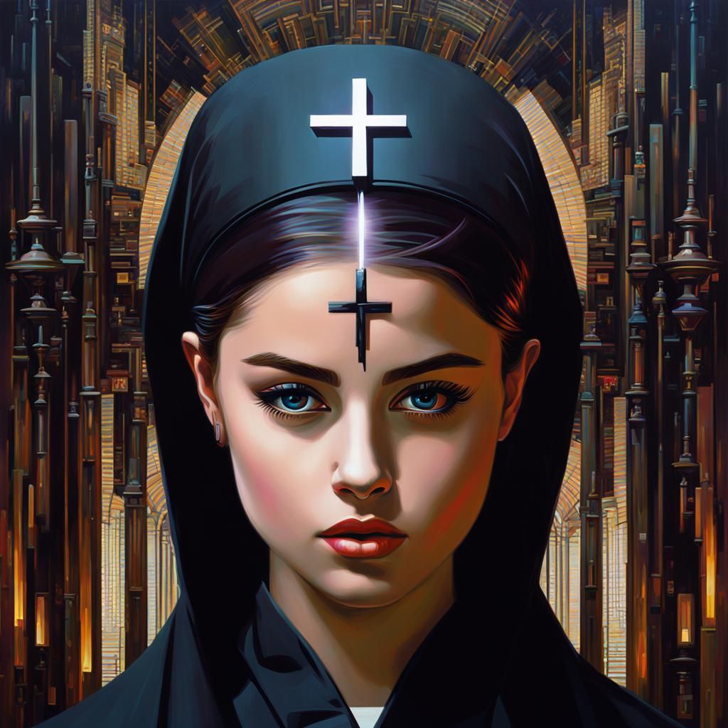 Futuristic Nun - AI Generated Artwork - NightCafe Creator
