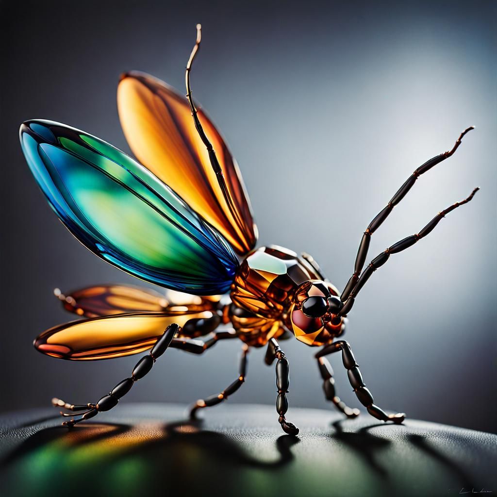 Insect crafted from crystal glass - AI Generated Artwork - NightCafe ...