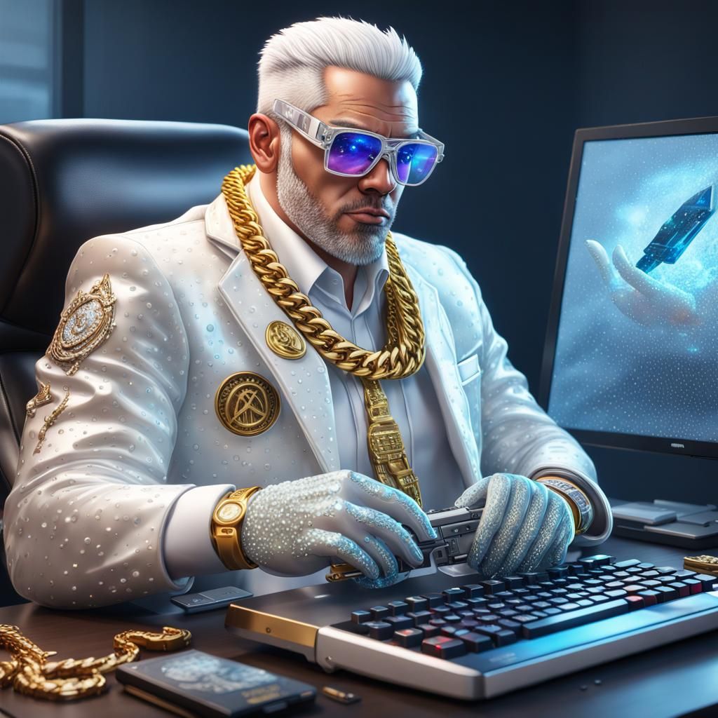 Extremely Wealthy Cod Comedy Tj At Desk - AI Generated Artwork ...